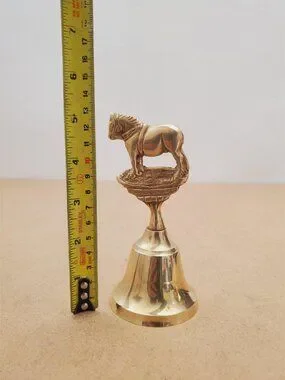 Other | Vintage Brass Bell With Horse Motif Horseman Man Cave Country ...